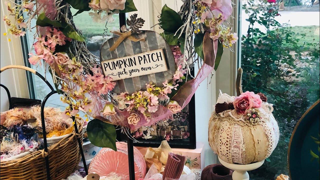 Shabby Chic Fall Craft Room Decor - YouTube