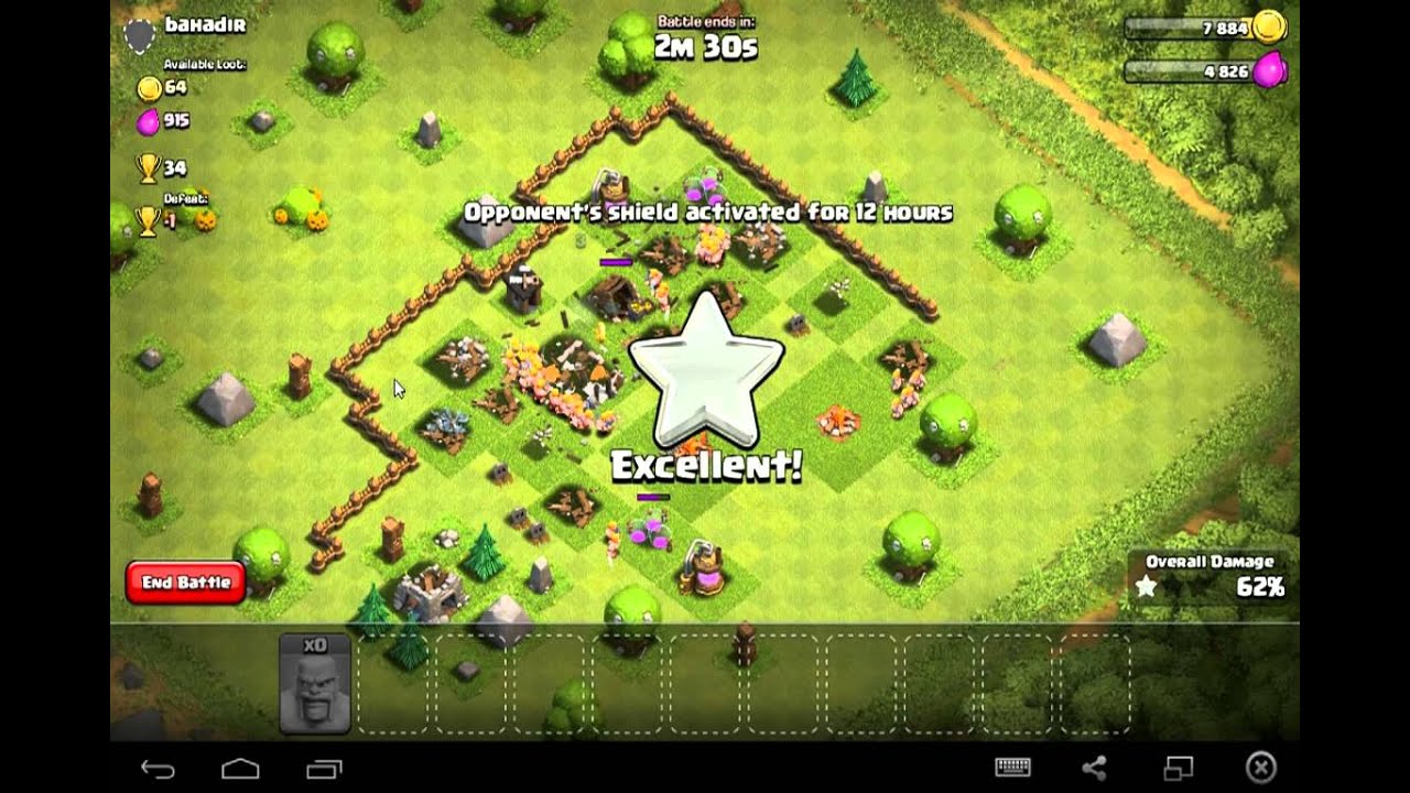 clash of clan battle with online player - YouTube