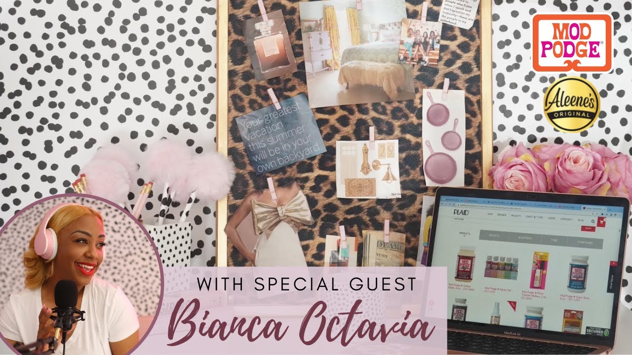 Easy How To DIY Mod Podge Office Vision Board - with special guest ...