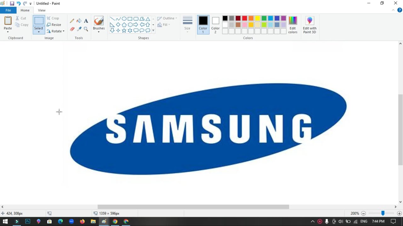 How to draw Samsung Logo MS Paint in easy steps | Samsung Logo Drawing ...