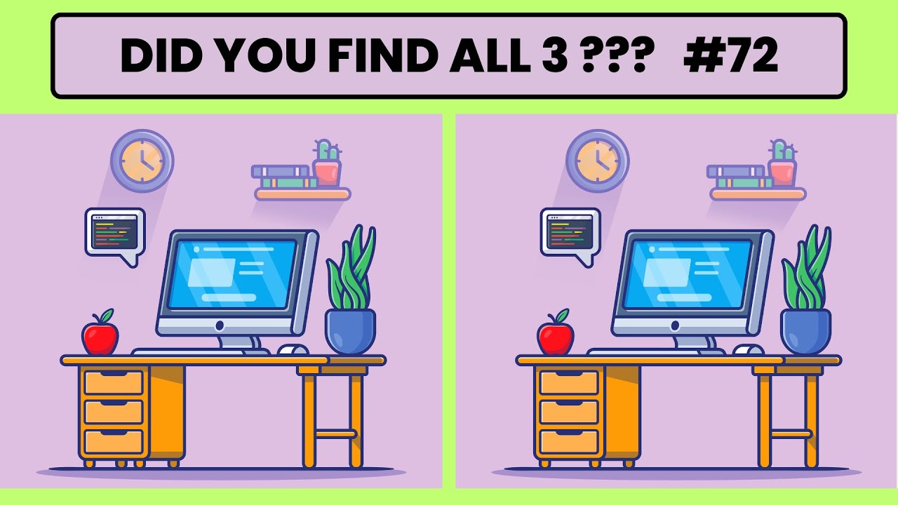 Can you spot the 3 differences # 72 (HARD) - YouTube