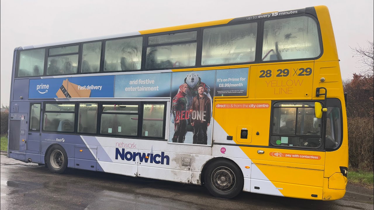 First Norwich Volvo B9 36266 On Route X29 To Norwich - YouTube