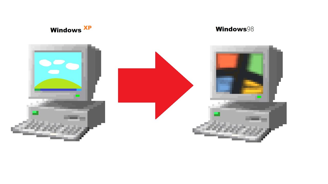 Windows XP Transform To Windows 98 Stream! :D - YouTube