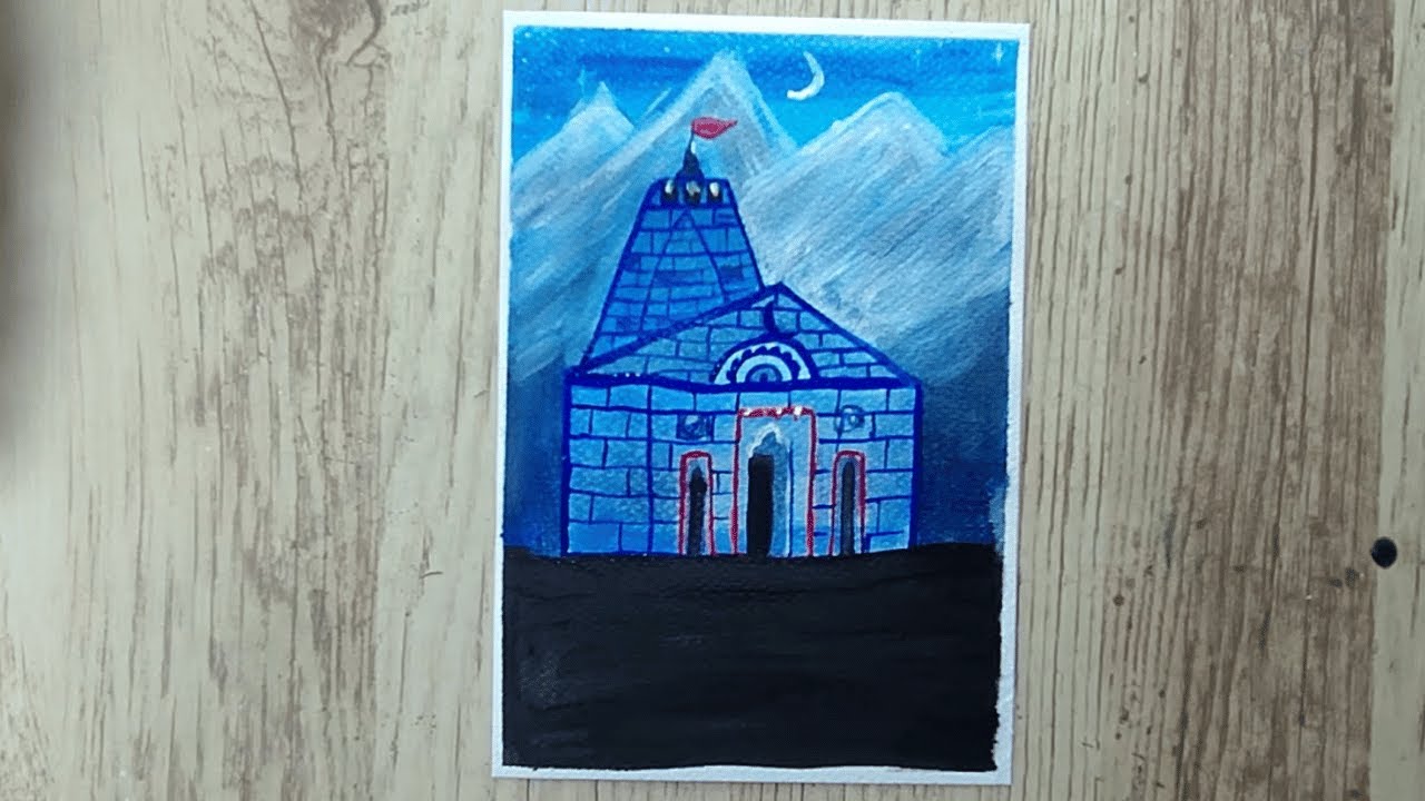 Kedarnath Temple Drawing Tutorial | How To Draw Temple | Easy Temple ...