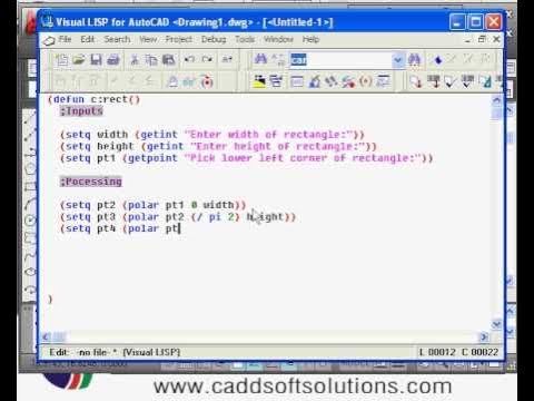 AutoLISP Programming Tutorial - 3B - YouTube
