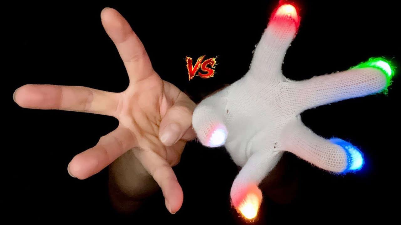 ASMR Hypnotic Hand Movements Vs Gloving LED Light Gloves Hand Movements ...