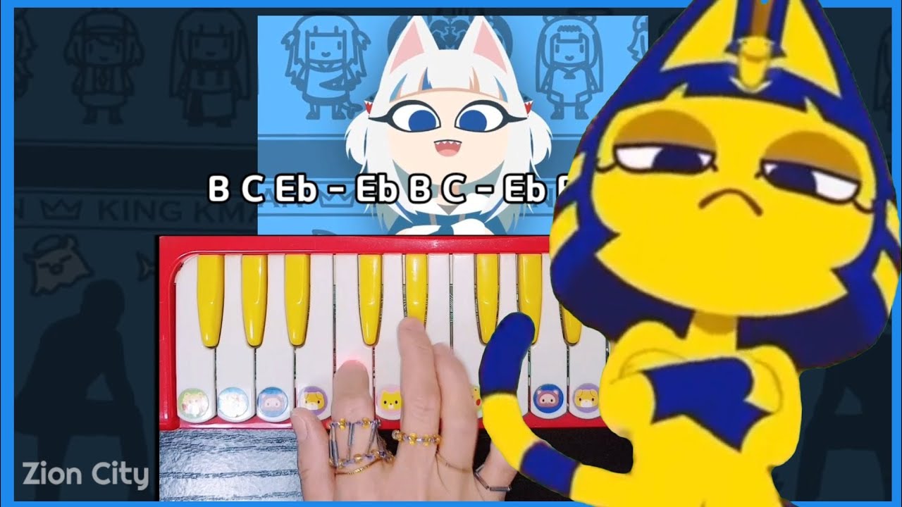 Ankha dance but cat shark | 앙카존 | 앙카댄스 | Playing Baby Piano | Tutorial ...