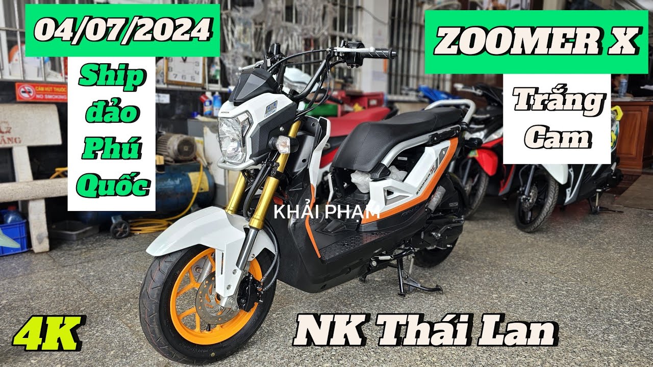 Nổ máy Honda ZOOMER X Trắng Cam nhập khẩu Thái Lan ship đảo Phú Quốc CH ...