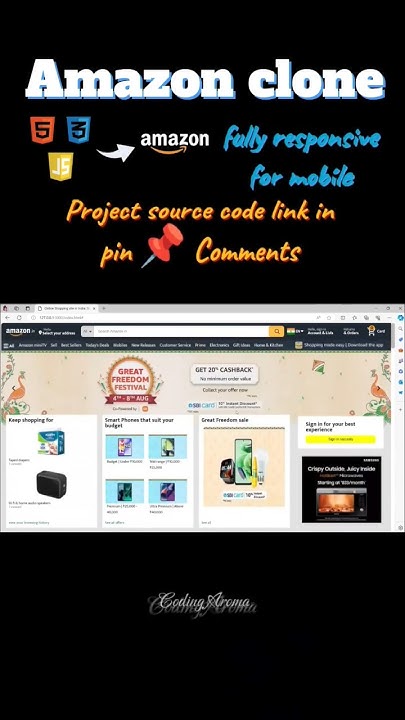 Create Amazon Clone Using Html Css And Javascript Frontend Project For Beginners Youtube