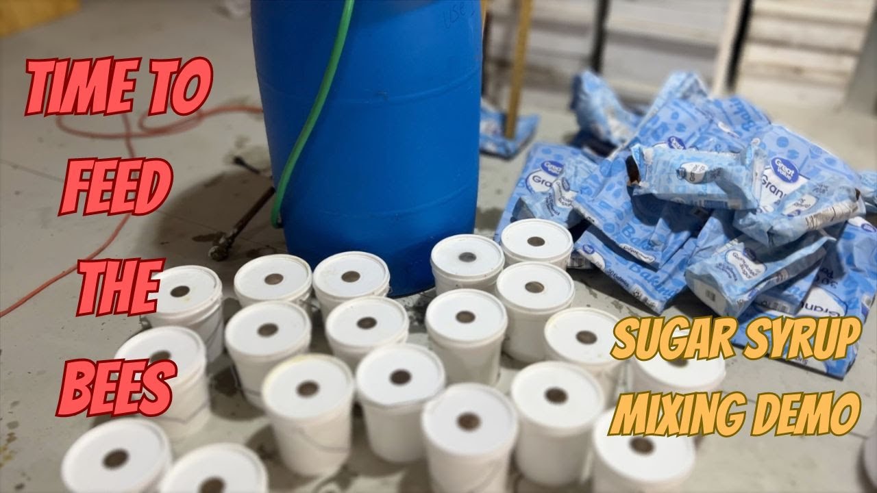 Feeding Bees - Sugar Syrup Mixer - YouTube