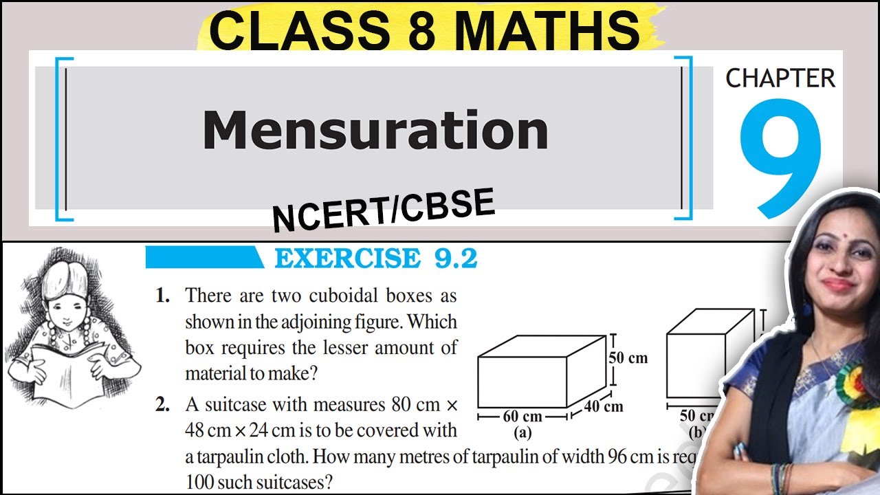 Ex 9.2 Class 8 Maths Chapter 9 Mensuration | Question 1 & 2 Solution | 8th Class NCERT Math ...