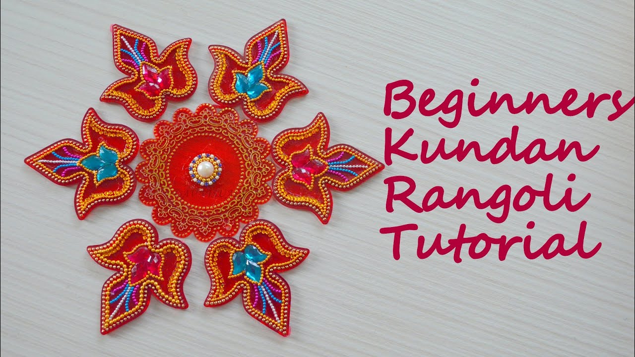 How to Make rearrangable kundan Rangoli | DIY Easy Kundan Rangoli ...