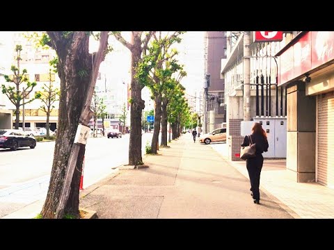 Fukuoka City Walking Tour 4k 🏤Huge beer factory ASAHI🍻 in Takeshita and ...