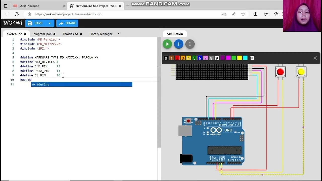 Running Text menggunakan Dotmatrix || Simulator Wokwi || Mikrokontroler - YouTube