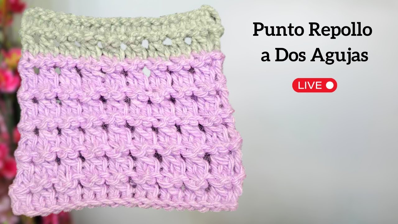 Punto Reppollo a Dos Agujas 🔴 Tejidos en vivo para principiantes y ...