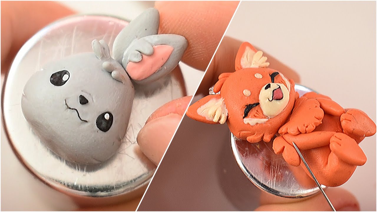 Making of- Clay Art with Polymer Clay 🦊🐰 | DIY CRAFT ...