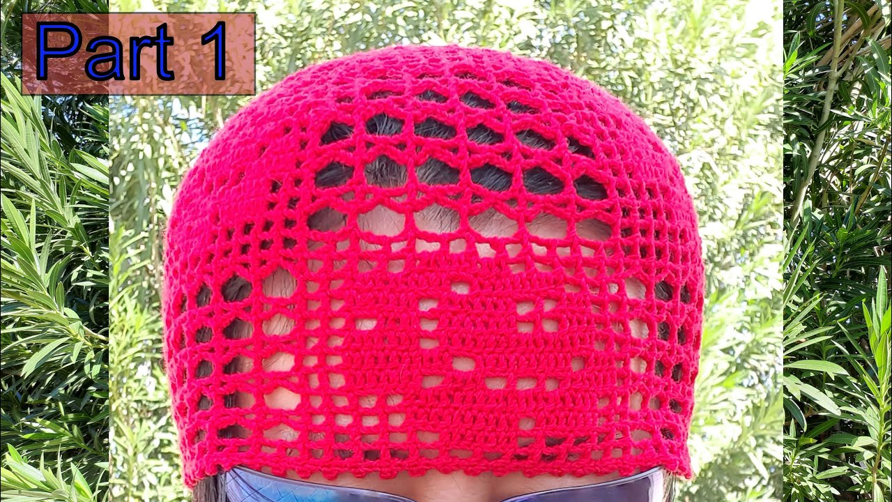 Filet Crochet Rose Hat (part 1) - YouTube