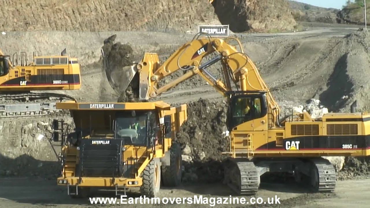 Cat 385C Face Shovel demo at Malaga - YouTube