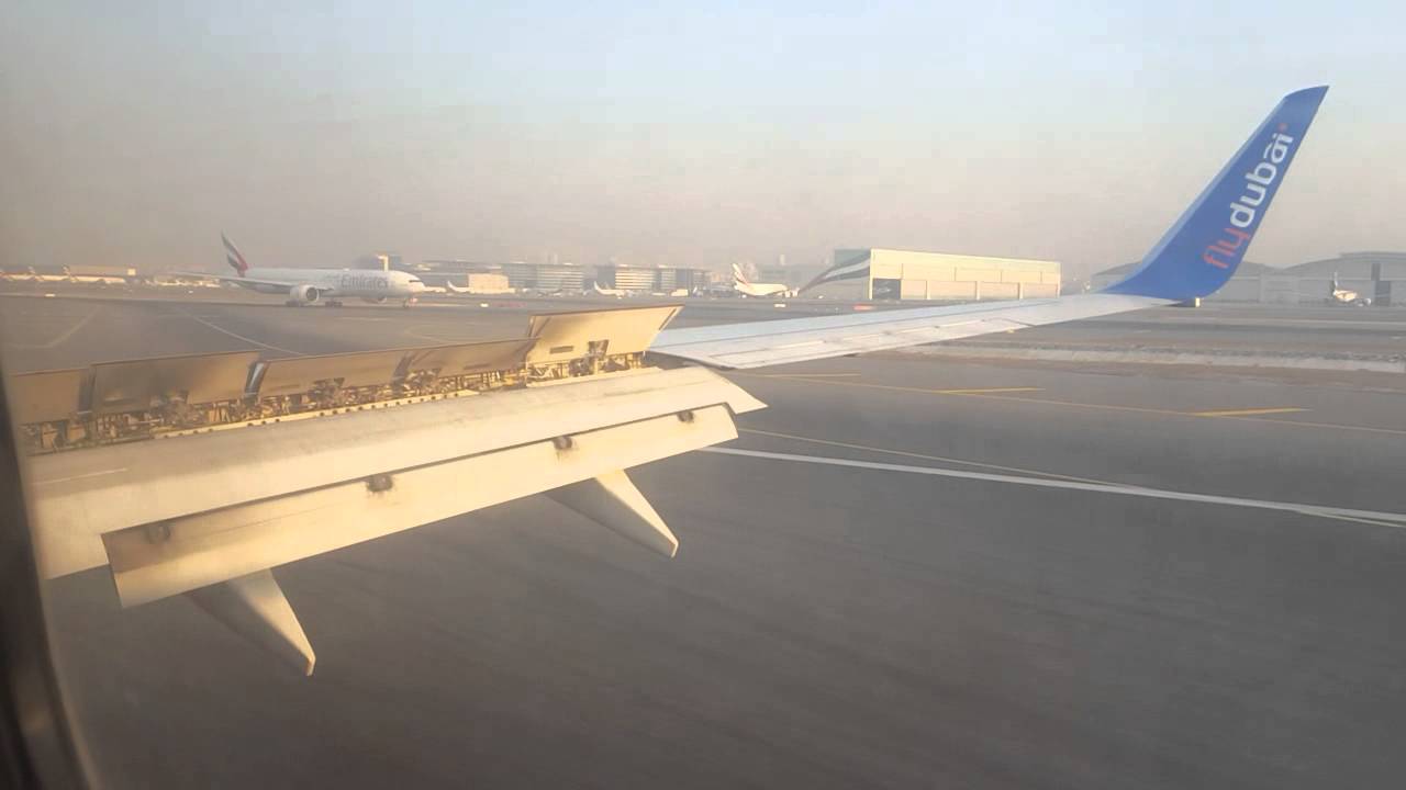 FlyDubai landing at terminal 2 Dubai International - YouTube