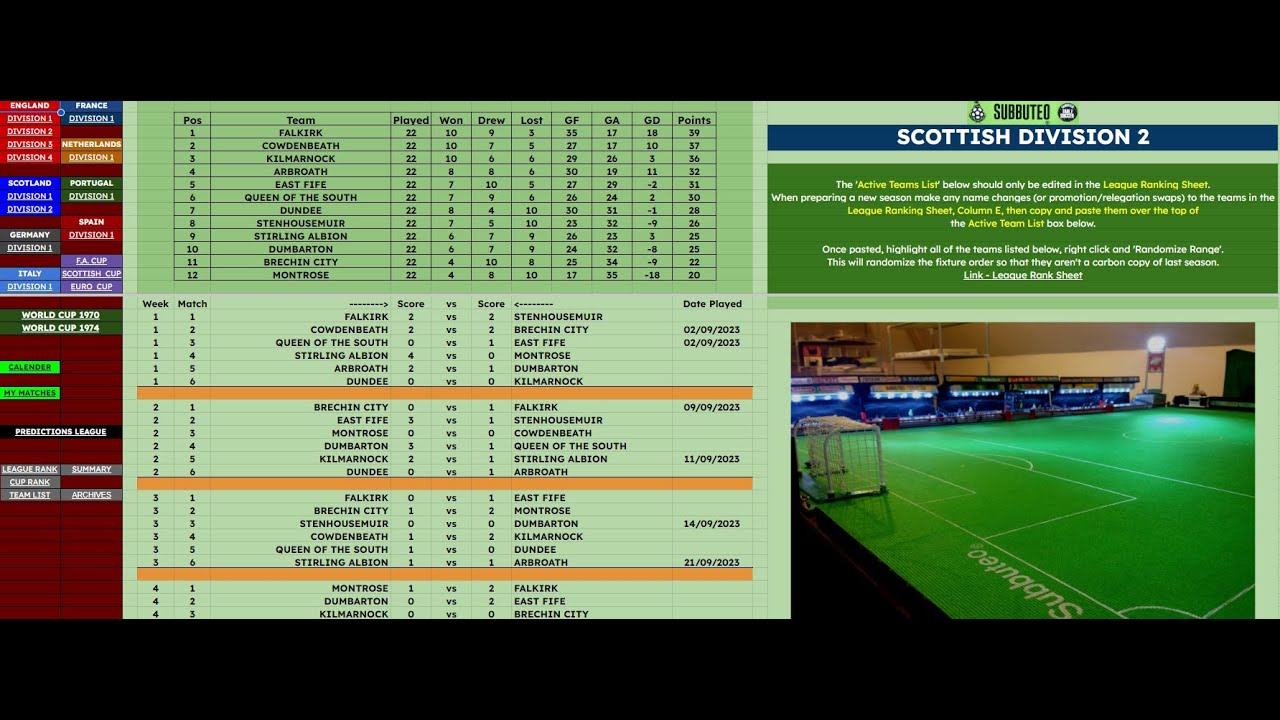 Football Fixtures & Results Generator using Google Sheets - YouTube