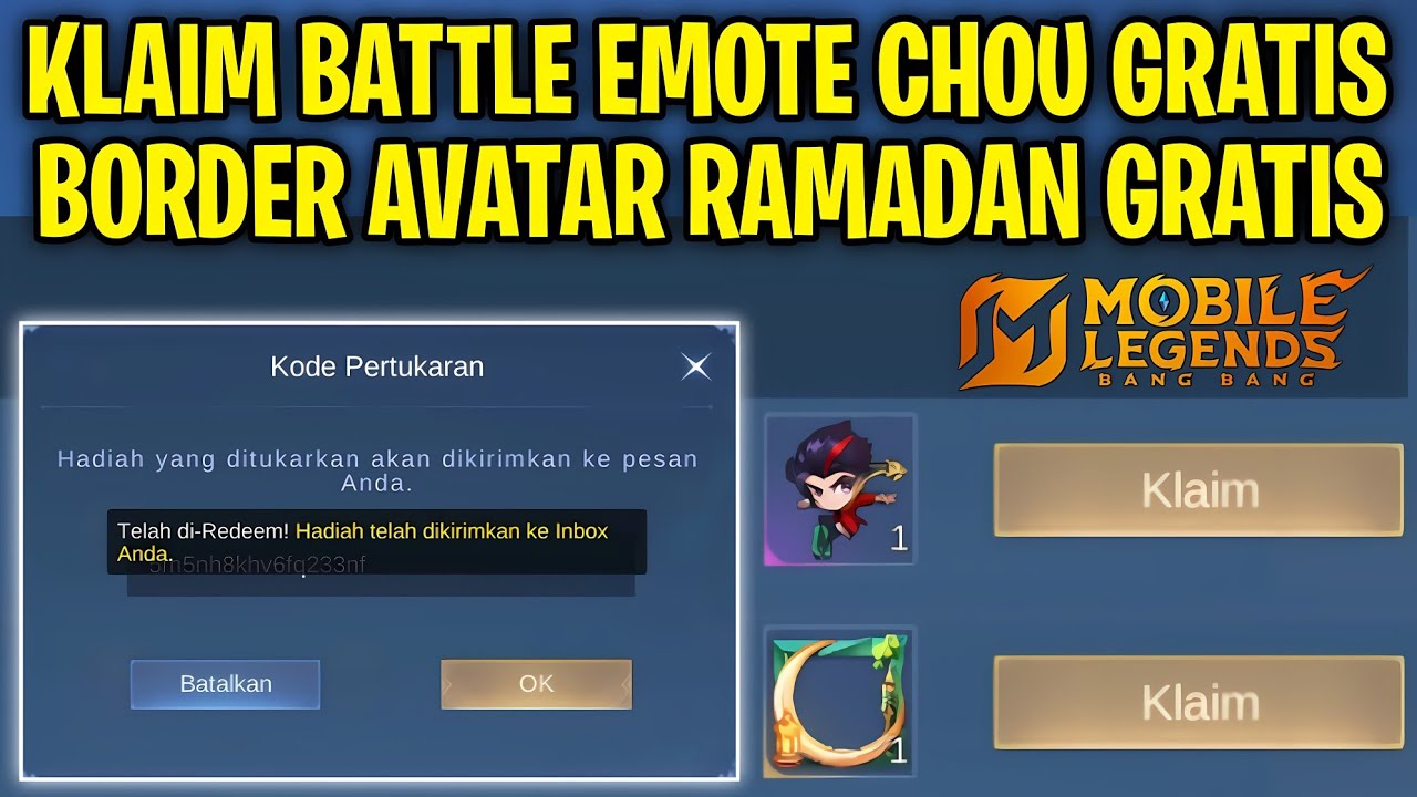 EVENT KODE REDEEM BORDER AVATAR RAMADAN, MLBB GOLDEN MONTH EVENT TIKTOK ...