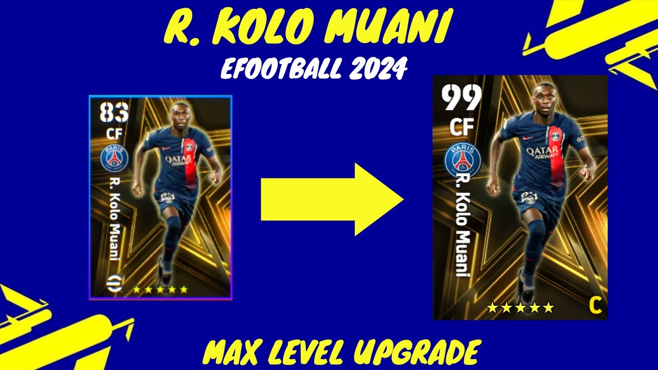 R. Kolo Muani Max Level Training Upgrade in eFootball 2024 mobile I ...