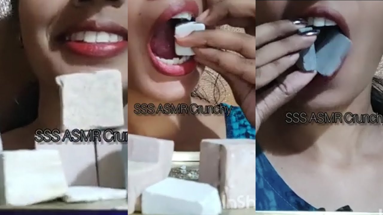 ASMR slate cube crunches(satisfying sounds)||relaxation sounds#sss_asmr_crunch - YouTube