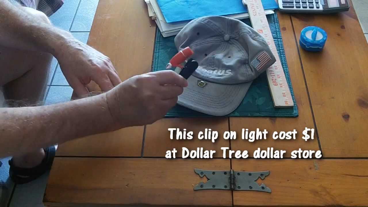 How to make $1 DIY Hands free headlamp hat tip - YouTube