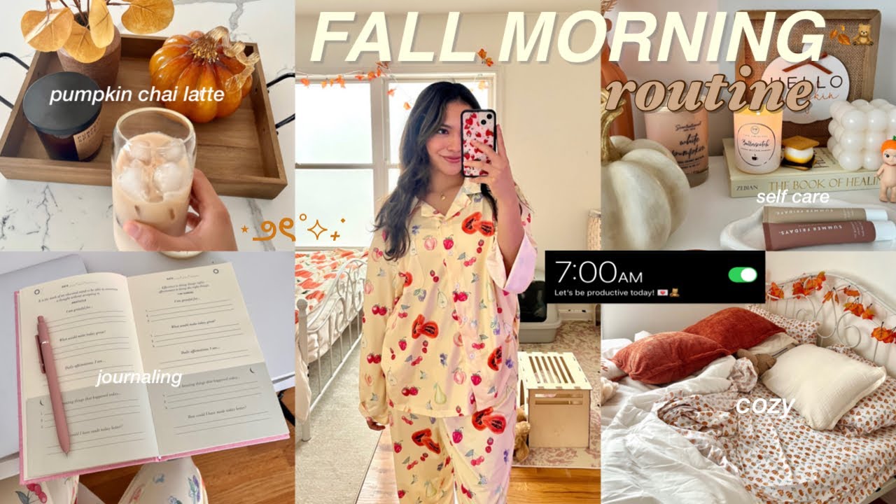 FALL MORNING ROUTINE 🍂 cozy, aesthetic, productive & mindful - YouTube