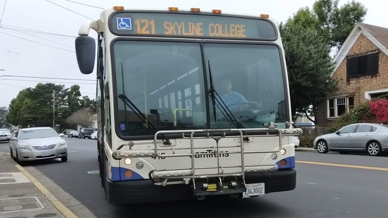 SamTrans 2009 Gillig BRT 40' #415 on Route 121 - YouTube