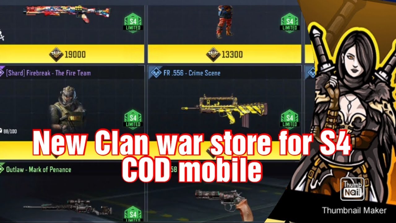New Clan war store for S4 COD mobile - YouTube