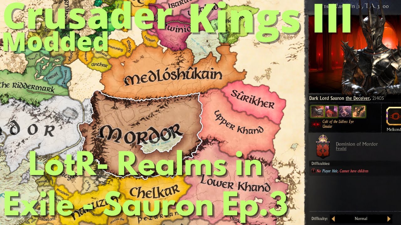 CK3 Modded - LotR Realms in Exile Mod! Mordor Ep.3 - YouTube