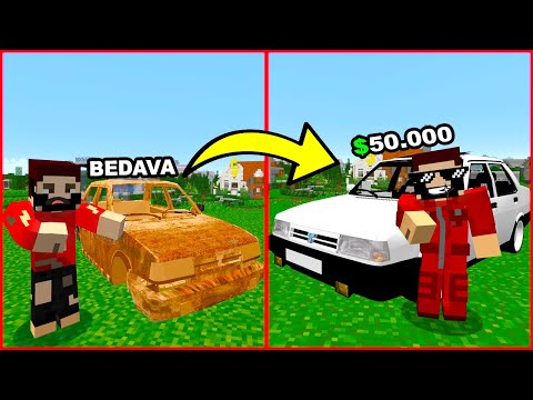 FAKİR HURDALIKTAN TOFAŞ ALIP TAMİR EDİYOR!(EFSANE OLDU!!) - Minecraft