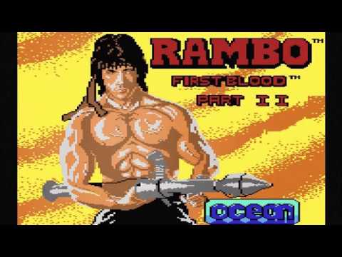 C64 - Rambo music remix - menu and credits