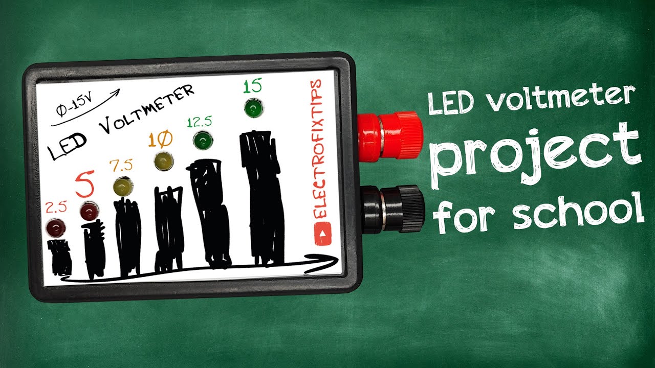 LED voltmeter project for school - YouTube