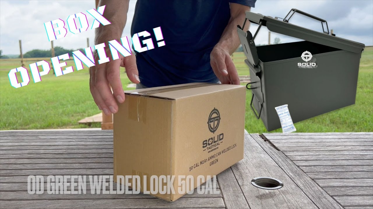 NEW - Open Box Green 50 Cal Ammo Can with Welded Lock - YouTube