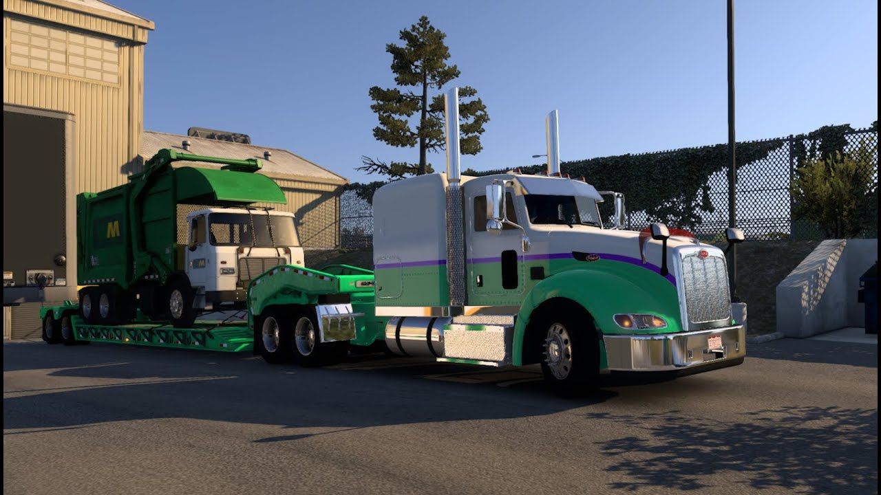 American Truck Simulator | ATS 1.53 | Peterbilt 386 | Hauling Garbage ...