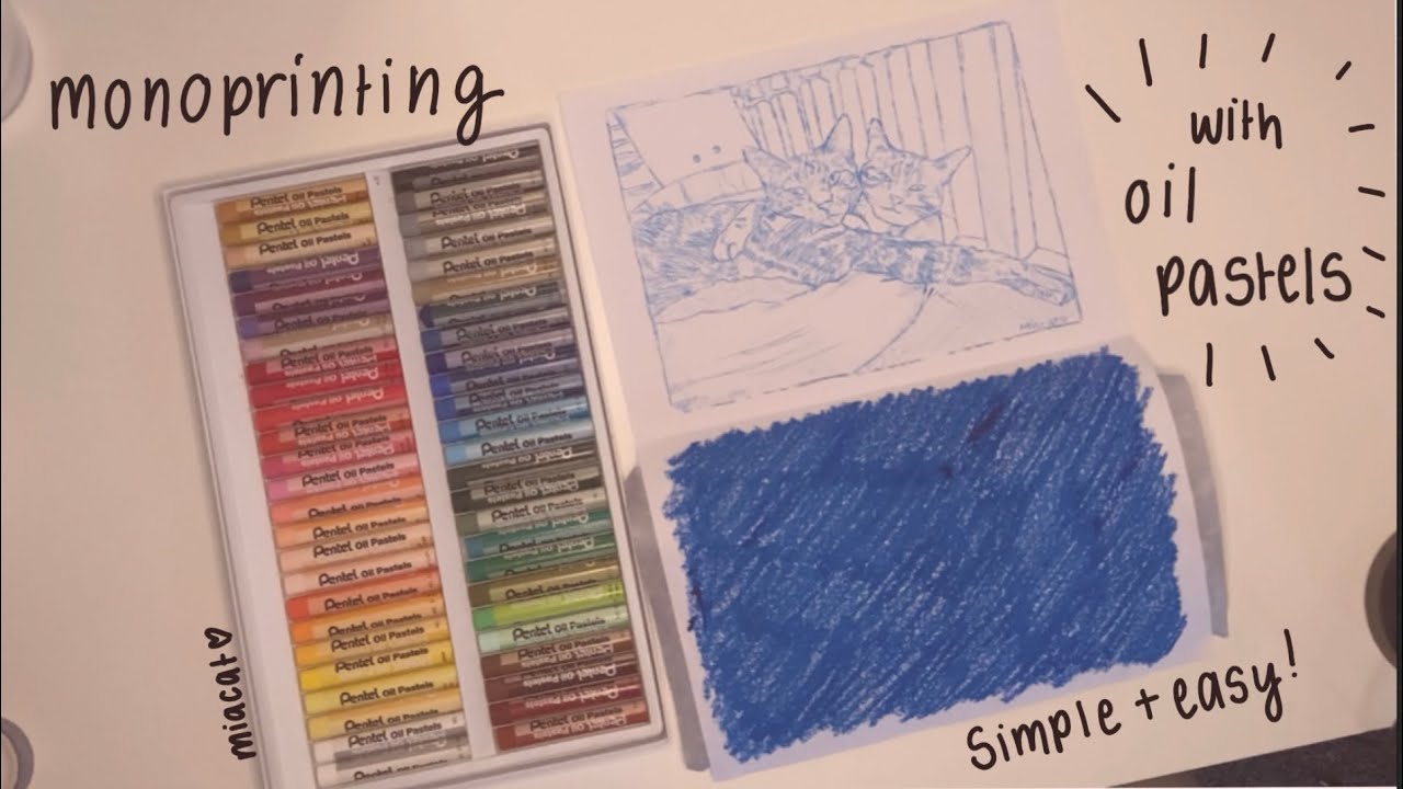 how to monoprint with oil pastels | easy 💌 #art#tutorial#tips#youtube# ...