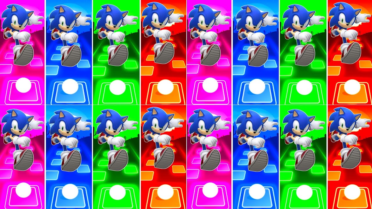 Super Sonic🔴Sonic Pink🔴 Sonic The Hedgehog 🔴 Sonic || Tiles Hop Edm ...