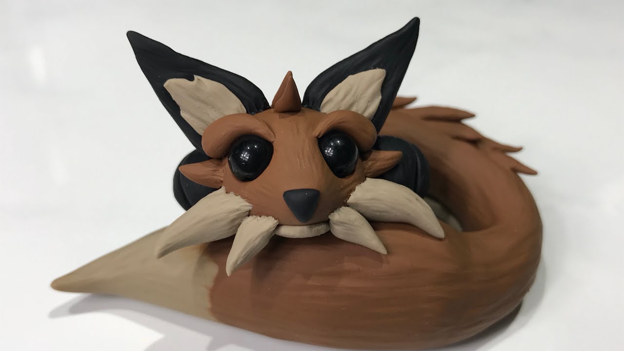 Polymer Clay Dragon | furry baby fox - YouTube