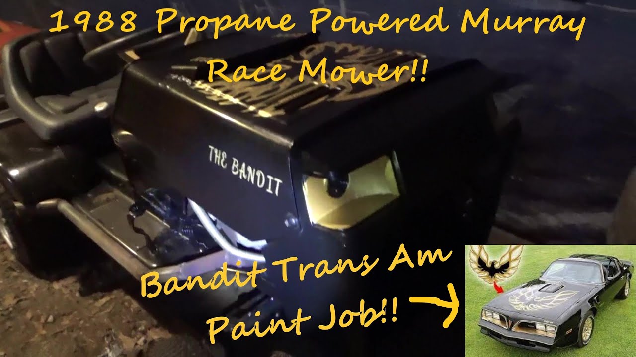 PROPANE RACE MOWER GETS BANDIT TRANS AM STYLE PAINT JOB!! - YouTube