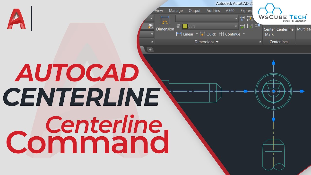How to Draw Center Line in AutoCAD | Center line Command Tutorial in ...