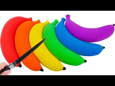Satisfying Video | DIY How To Make Rainbow Banana With Kinetic Sand Cutting ASMR | Magic Sand B