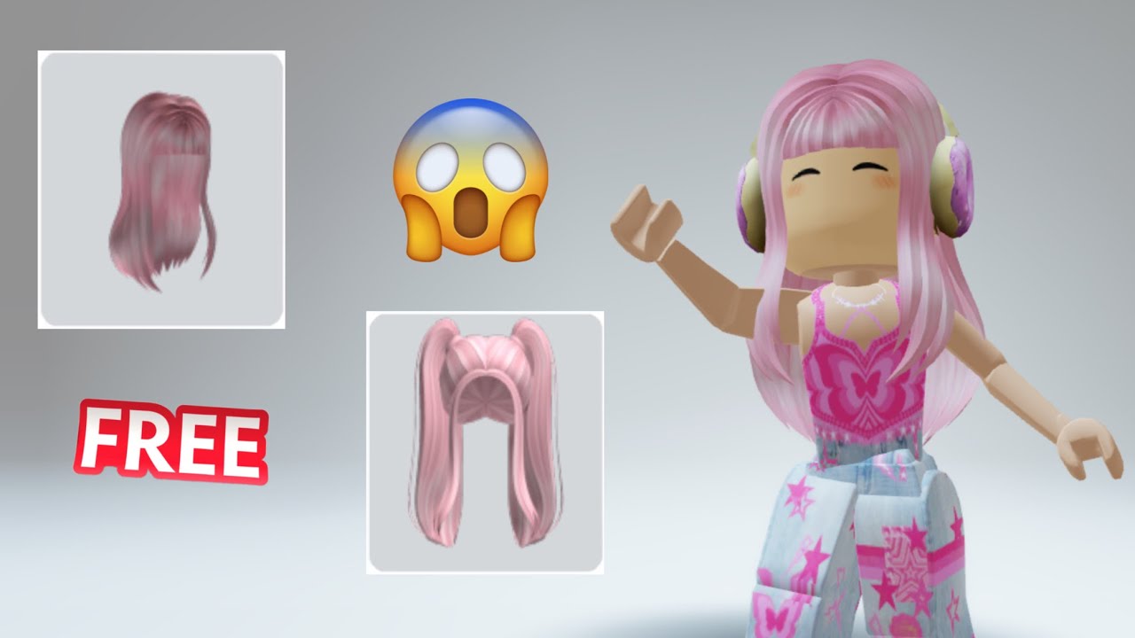🤩omg Get This Free Cute Pink Hair Before It Gone 🎀 Roblox Free Hair Free Items In