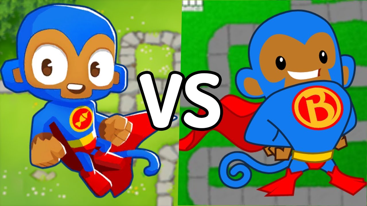 BTD6 Supermonkey VS. BTD1 Supermonkey - YouTube