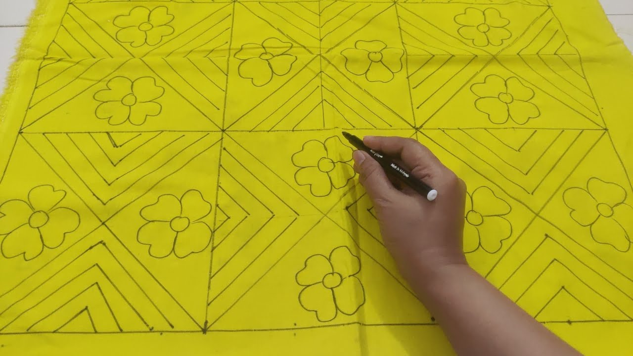 how to draw nakshi kantha tutorial//how to draw paper art//nokshi katha ...