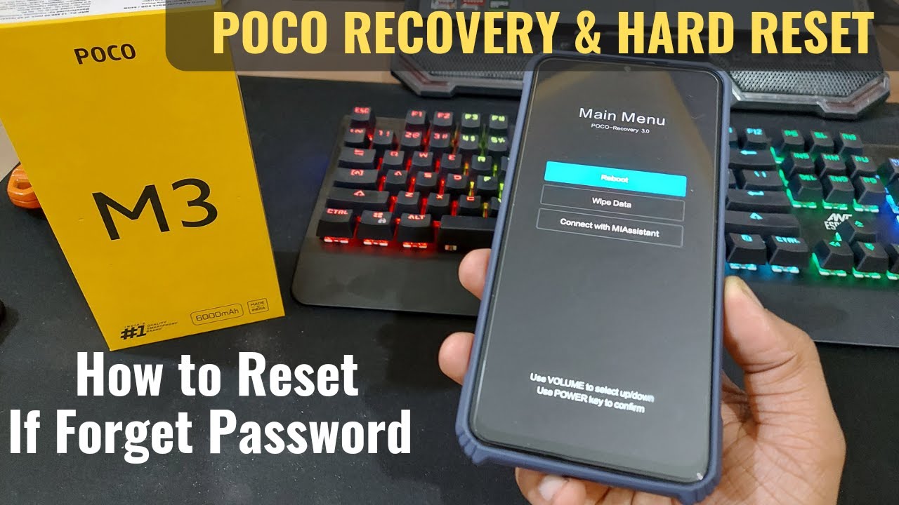 Poco M3 - Hard Reset and Factory Reset | If Forget Password - YouTube