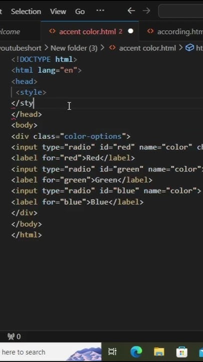 Accent Color Html Cssshorts Youtube