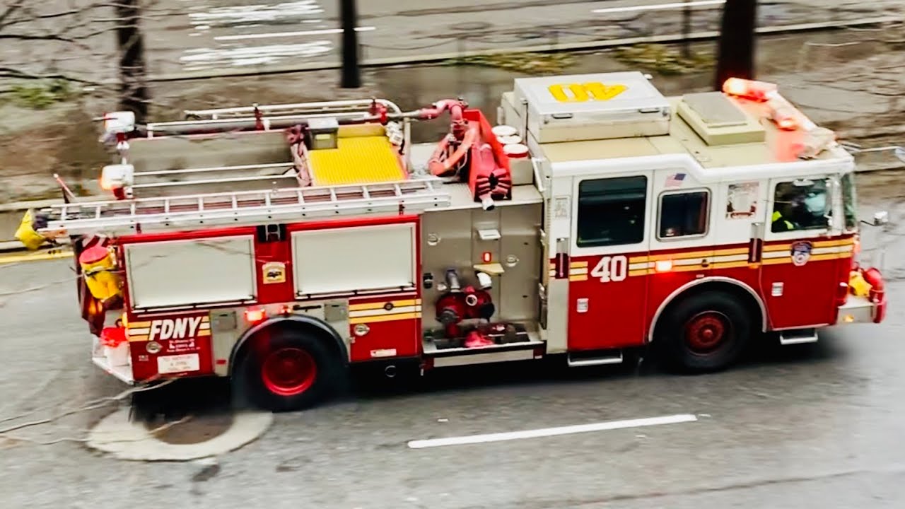 FDNY ENGINE 40 RESPONDING ON BROADWAY ON THE WEST SIDE AREA OF ...