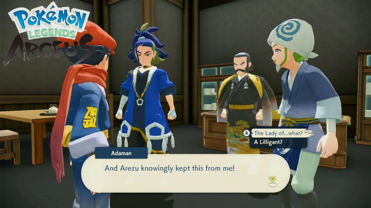 Pokémon Legends Arceus - Meeting Kamado & Adaman About Arezu Liligant ...